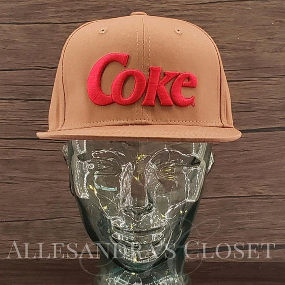 Coca Cola | Accessories | Coca Cola Hat Cap Snap Back Mens Tan Red Coke ...